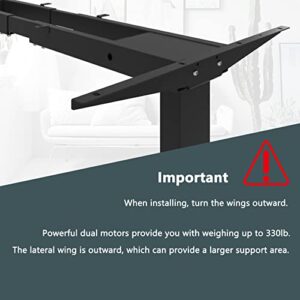 Win Up Time Standing Desk Frame, Electric Stand Up Desk Frame, Height Adjustable Electric Standing Desk Frame, Adjustable Height Desk Frame for Home & Office Table Black