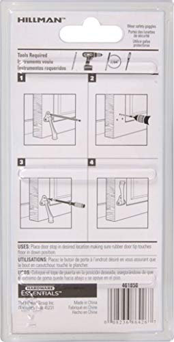 The Hillman Group 851342 4-Inch Kickdown Door Stop, White