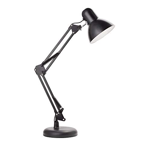 Newhouse Lighting Wright Painted Black Metal Flexible 2-in-1 Weighted Base and Clamp Mount Swing Arm Wright Architect Desk Lamp with Energy-Efficient 5-Watt LED Bulb