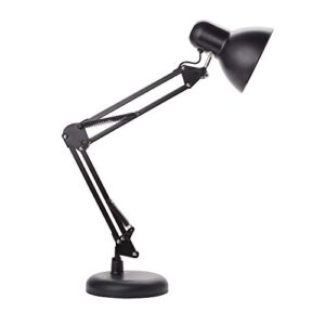 Newhouse Lighting Wright Painted Black Metal Flexible 2-in-1 Weighted Base and Clamp Mount Swing Arm Wright Architect Desk Lamp with Energy-Efficient 5-Watt LED Bulb