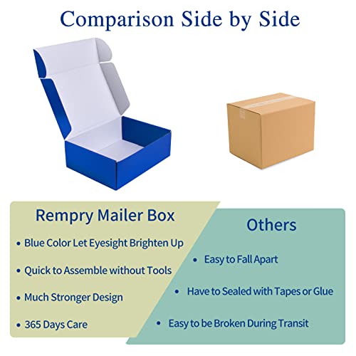 Rempry 12x9x3 Medium Blue Shipping Boxes 20 Pack, Gift Box with Lid for Wraping Presents, Cardboard Boxes for Packaging Small Business