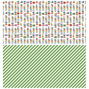 WRAPAHOLIC Reversible Birthday Wrapping Paper - 30 Inch X 100 Feet Jumbo Roll Colorful Happy Birthday Lettering Design, Perfect for Birthday, Party, Baby Shower and More Occasions