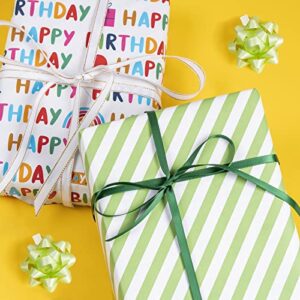 WRAPAHOLIC Reversible Birthday Wrapping Paper - 30 Inch X 100 Feet Jumbo Roll Colorful Happy Birthday Lettering Design, Perfect for Birthday, Party, Baby Shower and More Occasions