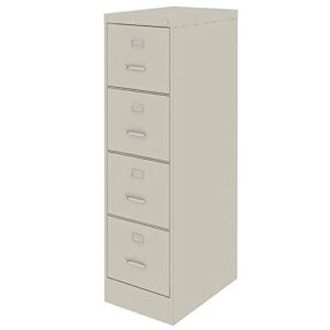 Scranton and Co 22" Deep 4 Drawer Letter File Cabinet in Putty, Fully Assembled