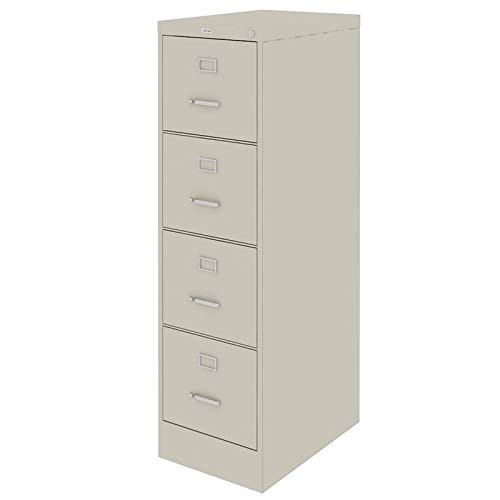 Scranton and Co 22" Deep 4 Drawer Letter File Cabinet in Putty, Fully Assembled