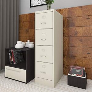 Scranton and Co 22" Deep 4 Drawer Letter File Cabinet in Putty, Fully Assembled