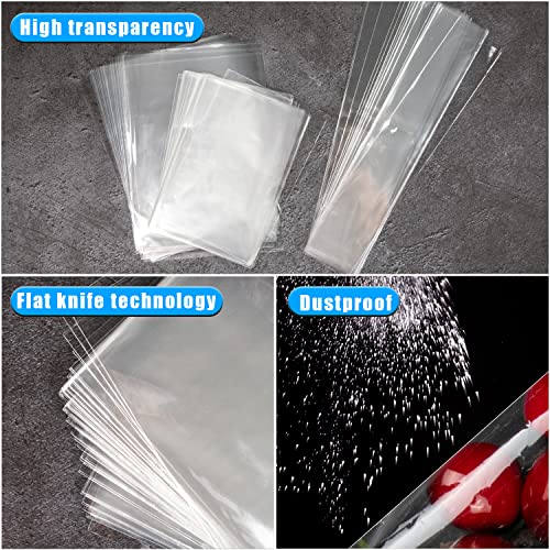 Labeol Cellophane Bags Treat Bags 450 PCS with Ties 3 Sizes 4x6 5x7 2x10 Cookie Bags for Packaging Pretzel Candy Gift Party Favor Clear Plastic Bags Goodie Bags