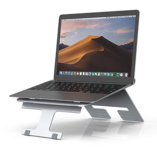 NOVOO Aluminum Laptop Stand, Ergonomic Laptop Riser 4 Angles Adjustable Computer Stand for Desk, Notebook Metal Holder Compatible with MacBook Air Pro, Dell XPS, HP, Lenovo More 10"-17" Laptops