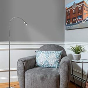 daylight24 402071-15, FOCUS Adjustable Beam LED Floor Lamp, Nickel