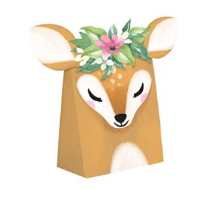 little deer birthday paper treat bags, 8 ct