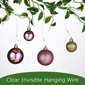 Strong Clear Invisible Hanging Wire Fishing Wire 0.8 mm up to 100 Lbs 656 Feet Fishing Line with 100 Pieces Aluminum Crimping Loop Sleeves Clear String Hanging Kit for Picture Frame Hanging Decoration