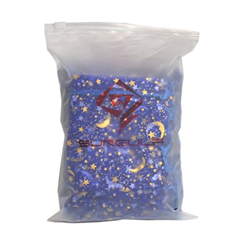 SUNGULF 100Pcs Sheer Organza Drawstring Pouches Stars and Moon Wedding Party Favor Jewelry Candy Gift Bags (3x4 inch, Blue)