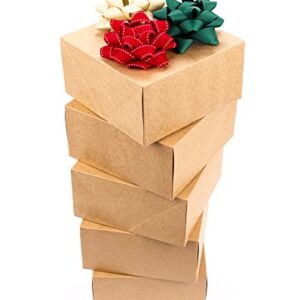 Hallmark 8" Gift Boxes (Pack of 5; Square Kraft) for Christmas, Holidays, Birthdays, Weddings, Crafts, Fathers Day, Care Packages and More