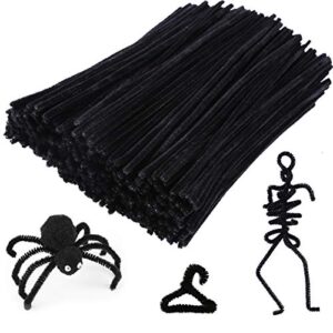 caydo 200 pieces black pipe cleaners craft chenille stems for diy art creative crafts and decorations (12 inch x 6 mm)