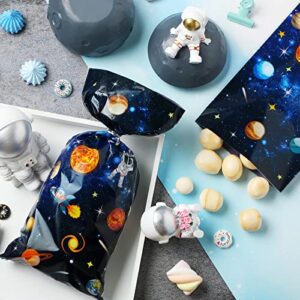 Pajean 100 Pieces Outer Space Treat Bags Solar System Goodies Candy Bags Planet Galaxy Theme Cellophane Party Favors Bags Star Astronaut Gift Bags Outer Space Theme Birthday Party s Supplies Silver