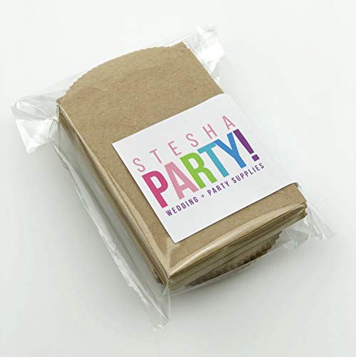 50 Mini Kraft Paper Bags - 4" x 2.5" Party Favor Bags, DIY Craft Supplies