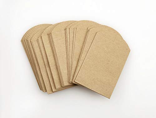 50 Mini Kraft Paper Bags - 4" x 2.5" Party Favor Bags, DIY Craft Supplies