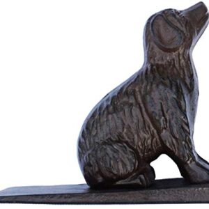 LuLu Decor, Cast Iron Dog Door Stopper, Doorstops Weight 5 Lbs, 8.5" x 7.5" x 3.5" (Brown)