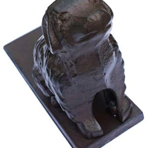 LuLu Decor, Cast Iron Dog Door Stopper, Doorstops Weight 5 Lbs, 8.5" x 7.5" x 3.5" (Brown)