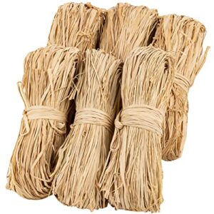 300g natural raffia ribbon raffia grass – sukh raffia straw for florist bouquets decoration crafts ribbon for gift wrapping christmas gift birthday raffia grass wrap ribbon natural materials 6pcsx50g