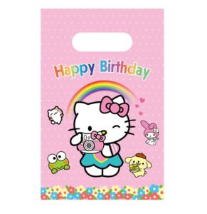 adilaidun 30pcs hello kitty birthday party gift bags candy bags goody bags kitty birthday party supplies decorations (bags30pcs)