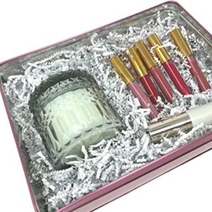 YOUZEY Crinkle Cut Paper Shred Filler - Beautiful Gift Box Filler - Great for Gift Wrapping & Basket Filling - Box Confetti Shredded - Box Stuffing - White & Silver(Small)