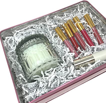 YOUZEY Crinkle Cut Paper Shred Filler - Beautiful Gift Box Filler - Great for Gift Wrapping & Basket Filling - Box Confetti Shredded - Box Stuffing - White & Silver(Small)