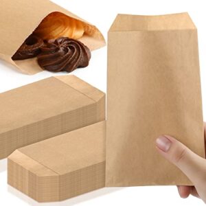 eersida 500 pack kraft paper bags brown treat bags mini paper bags small flat favor bag silverware bags party favor bag envelopes bags snack cookie popcorn candy sandwich gift (4 x 6 inch)