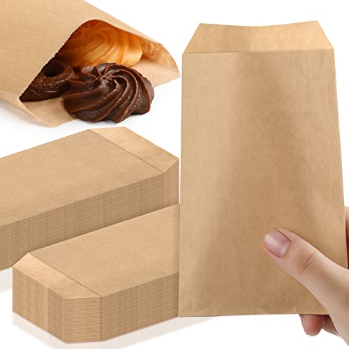 Eersida 500 Pack Kraft Paper Bags Brown Treat Bags Mini Paper Bags Small Flat Favor Bag Silverware Bags Party Favor Bag Envelopes Bags Snack Cookie Popcorn Candy Sandwich Gift (4 x 6 Inch)