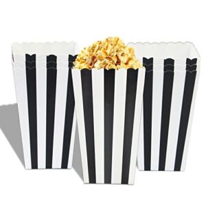 ipalmay black and white striped mini paper popcorn boxes – treat boxes – birthday favor box – snack boxes, family movie night boxes, set of 36