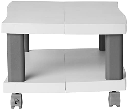 Safco Products Wave Underdesk Printer Stand 1861GR, Gray Powder Coat Finish, Swivel Wheels for Mobility, 50 lb. Capacity, Light Gray