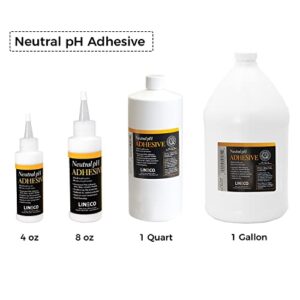 Lineco Neutral pH Adhesive, Acid-Free Dries Clear, PVA Formula Material Dries Quick Water Soluble Flexible When Dried, 8 Ounces, Used for Book Binding and Other Paper Projects (Pack of 2, White)