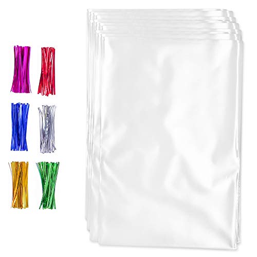 200 Pcs 6x9 Clear Flat Cello/Cellophane Treat Bags for Gift Wrapping, Thick OPP Plastic Bags for Wedding Cookie Birthday Cake Pops Gift Candy Buffet Supplies