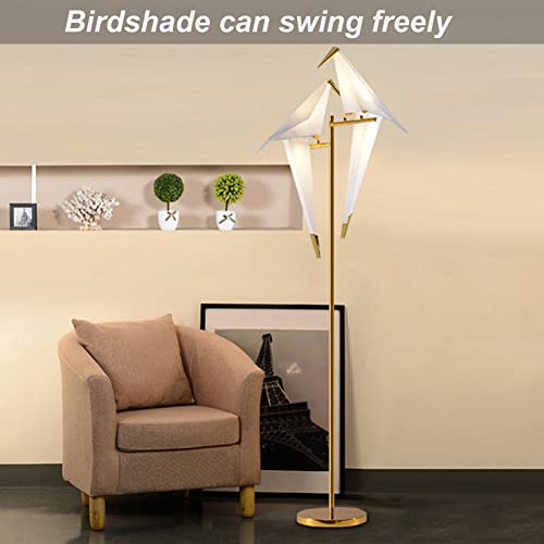 MORE CHANGE MoreChange 72In Modern LED Floor Lamp, Bird Floor Light Gold Metal Fixtures for Living Room Bedroom Dinning Room Office (2 Birds)