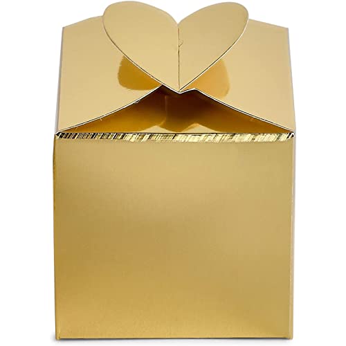 Sparkle and Bash Gold Foil Party Favor Gift Boxes (2.5 x 2.5 x 2.5 Inches, 100 Pack)