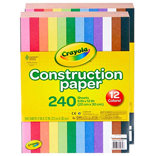 Crayola Construction Paper, 240 Count, Bulk School Supplies For Kids, 2-Pack School Paper