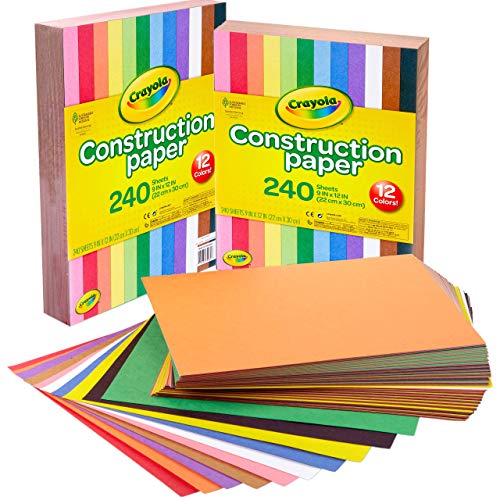 Crayola Construction Paper, 240 Count, Bulk School Supplies For Kids, 2-Pack School Paper