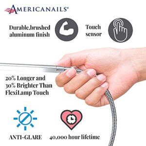 Americanails FlexiLamp Touch XL - LED Table Desk Lamp - Removable Clamp - Adjustable Lighting for Nail Stations - Manicure Table Light - Flexible Arm – 3 Brightness Levels - Touch Sensor - 400 Lumens