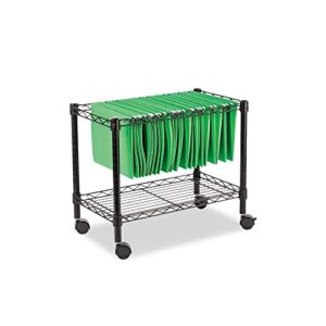 alera alefw601424bl 24 in. x 14 in. x 21 in. single-tier rolling file cart – black