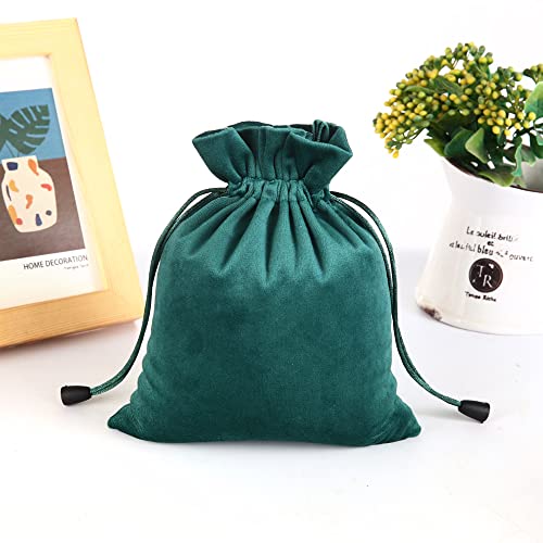 DINYAO Gift Fabric Package Drawstring Bags Jewelry Velvet Pouches 6.2x7.8 Inches(5 Colors)