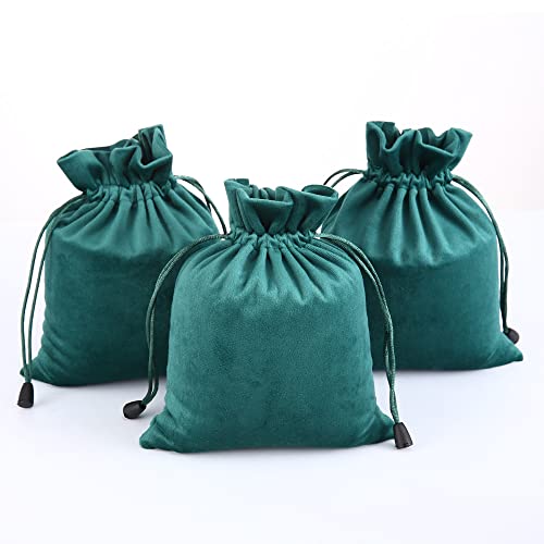 DINYAO Gift Fabric Package Drawstring Bags Jewelry Velvet Pouches 6.2x7.8 Inches(5 Colors)