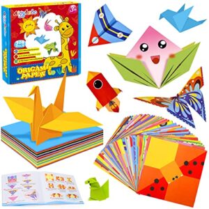 aigybobo origami paper set, 308pcs kids craft paper kit with instructional book for girls age 6,7,8,9,10,11,12, art projects supplies for school class craft lessons- christmas gifts for boys&girls