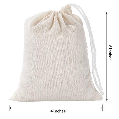 Tatuo 400 Pieces Muslin Bags Drawstring Pouch Gift Bags with Drawstring for Party Supplies Daily Use (6 by 4 Inch)