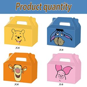 QWAERPLPN 16Pcs Cute Bear Party Gift Boxes,Cute Bear Birthday Party Favors,Goodies Boxes,Candy Gift Bag for Anime Themed Party