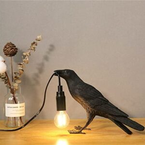 HGomx Raven Desk Lamp, Raven Lamp, Bird Lamp, Resin LED Bird Lamp for Bedroom/Office/Living Room/Farmhouse Art Deco with Plug