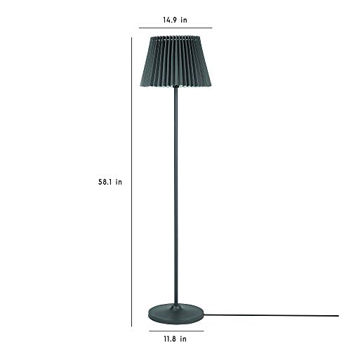 Home Luminaire Floor Lamp with Fabric Shade (Charcoal)