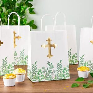 Religious Party Favor Gift Bags for Christening Gifts for Girls and Boys Baptism, First Communion (10 x 8 x 4 In, 15 Pack)