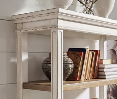 Signature Design by Ashley Carynhurst Rustic Farmhouse Printer Stand with Casters, Whitewash