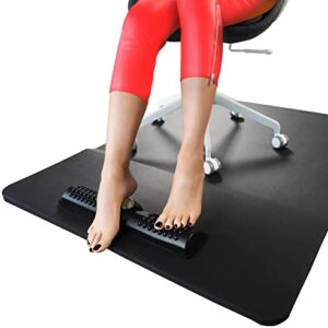 Standing Desk Mat Anti Fatigue Office Chair Mat - Sit Stand Comfort Mat with Foot Massager - Office Mat with Foot Rest Under Desk for Hardwood Floor