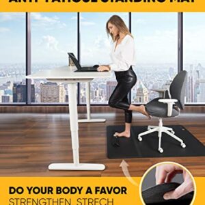 Standing Desk Mat Anti Fatigue Office Chair Mat - Sit Stand Comfort Mat with Foot Massager - Office Mat with Foot Rest Under Desk for Hardwood Floor